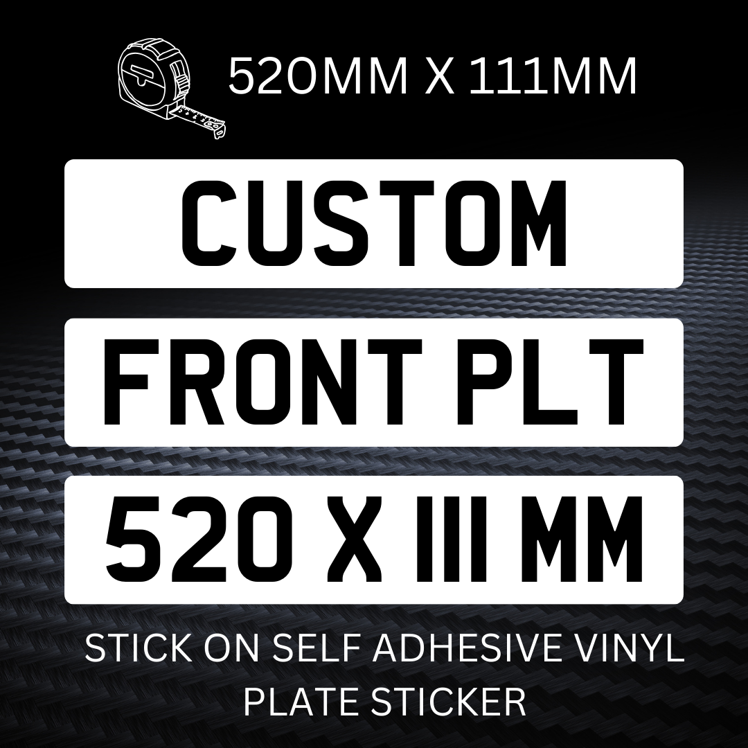 520x111mm WHITE STICK ON VINYL FRONT NUMBER PLATE SELF ADHESIVE – Flexi ...