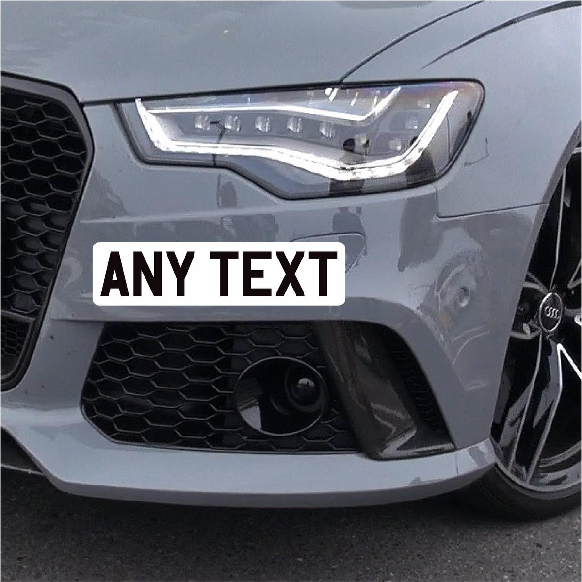 300x75mm WHITE SMALL MINI STICK ON VINYL FRONT NUMBER PLATE SELF ADHES ...